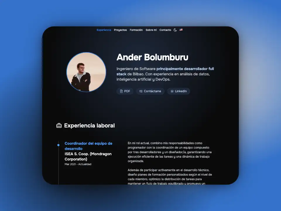 Ander Bolumburu's Portfolio - Web Developer and Programmer with more than five years of experience